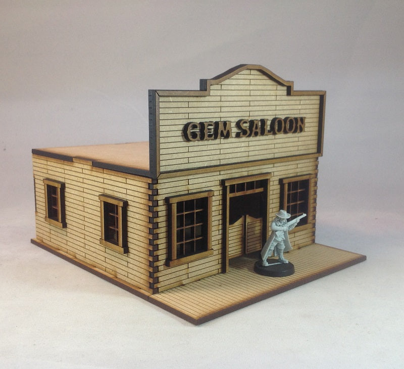 Gem Saloon 28mm Terrain Old West Building Kit MDF | Atomic Laser Cut ...
